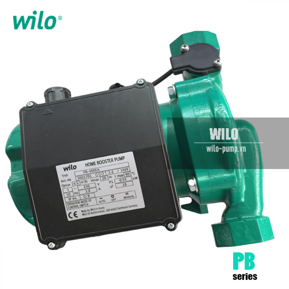 Wilo PB 201EA | Máy Bơm Tăng Áp Điện Từ Wilo 340W | Wilo